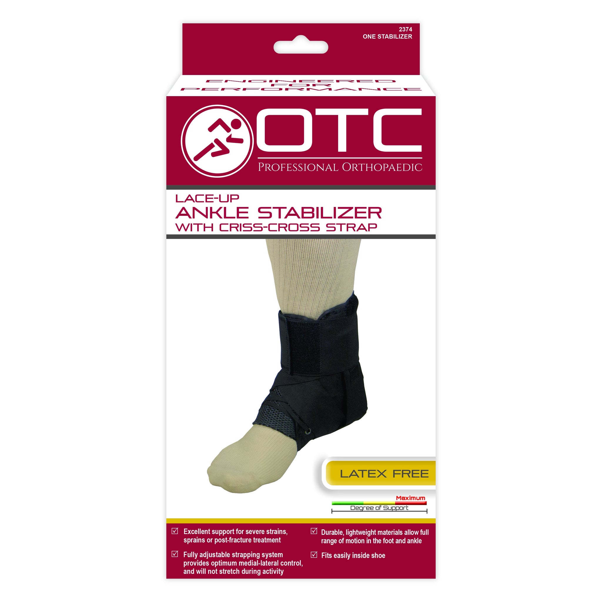 2374 / Lace-Up Ankle Stabilizer with Criss-Cross Strap – OTCBrace